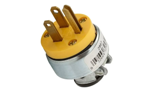 2867-BOX CLAVIJA DE VINIL BLINDADA 15A 125V NEMA 5-15P AMARILLO EAGLE